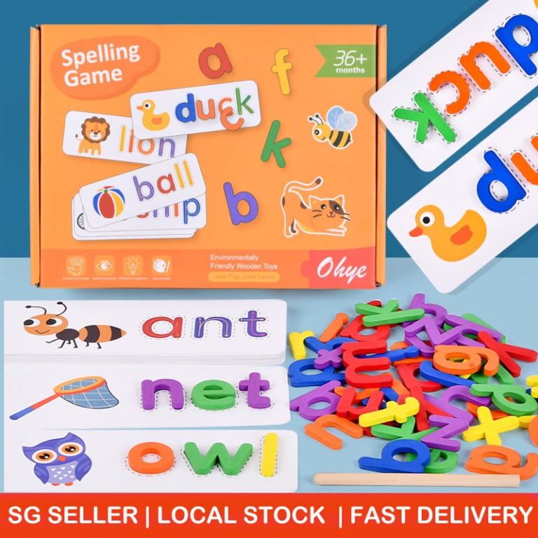 【New Arrival】Wooden ABC alphabet letter learning toy. English spelling ...