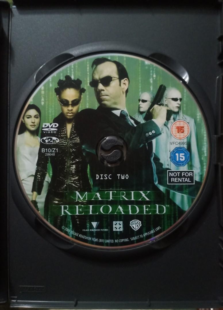 Original Matrix Reloaded Two-Disc DVD, Hobbies & Toys, Music & Media ...