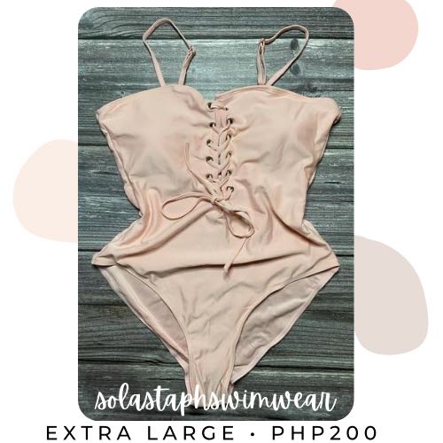 Plus Size Light Pink One Piece Swimsuit, Women's Fashion, Swimwear ...