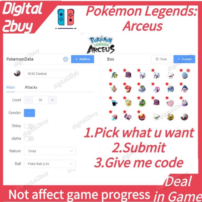 Pokemon Arceus Shiny Non-shiny Alpha Pokémon Nintendo Switch, Video ...