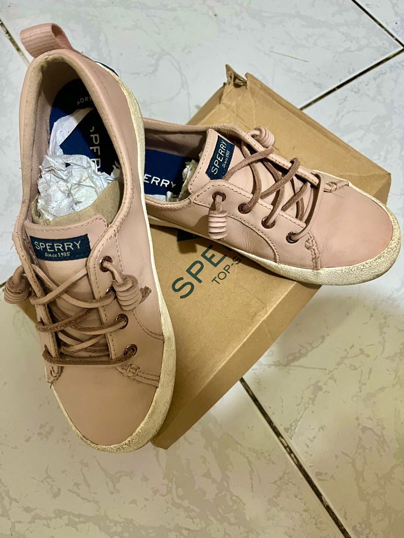 Pre loved Sperry Rose Dust Crepe Leather, Women's Fashion, Footwear ...
