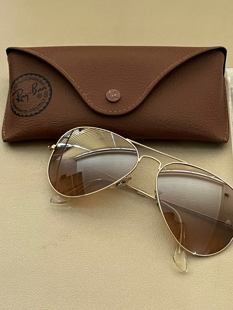 Ray-Ban RB302 Gold,Brown Gradient Sunglasses, Women's Fashion, Watches ...