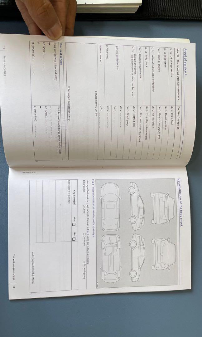 VW Service Record Booklet VW, Auto Accessories on Carousell