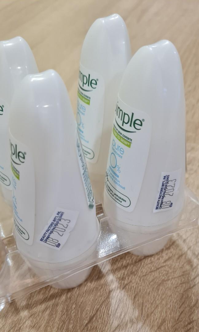 Simple Deodorant Pure - 0% Aluminium, Beauty & Personal Care, Fragrance ...