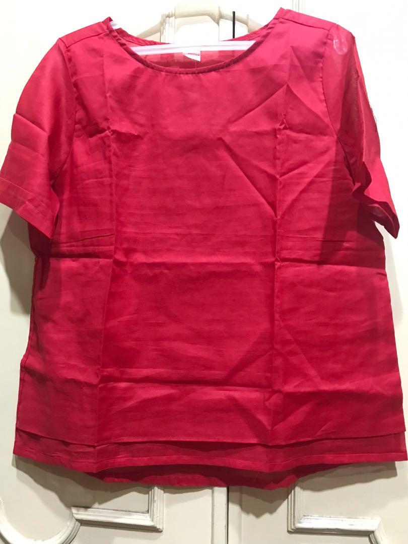 Simple Red sheer top, Women's Fashion, Tops, Blouses on Carousell