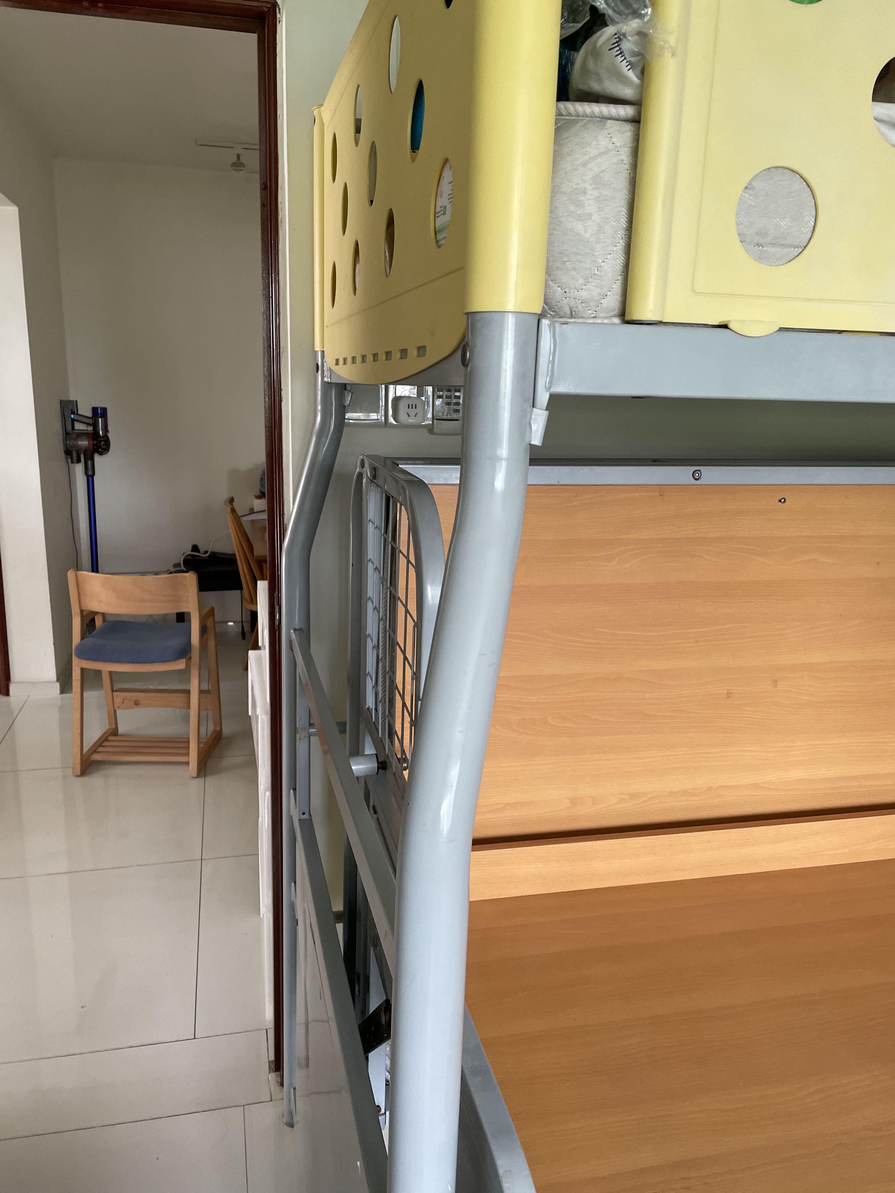 Super cheap hidden double decker, bed & study desk, Furniture & Home ...