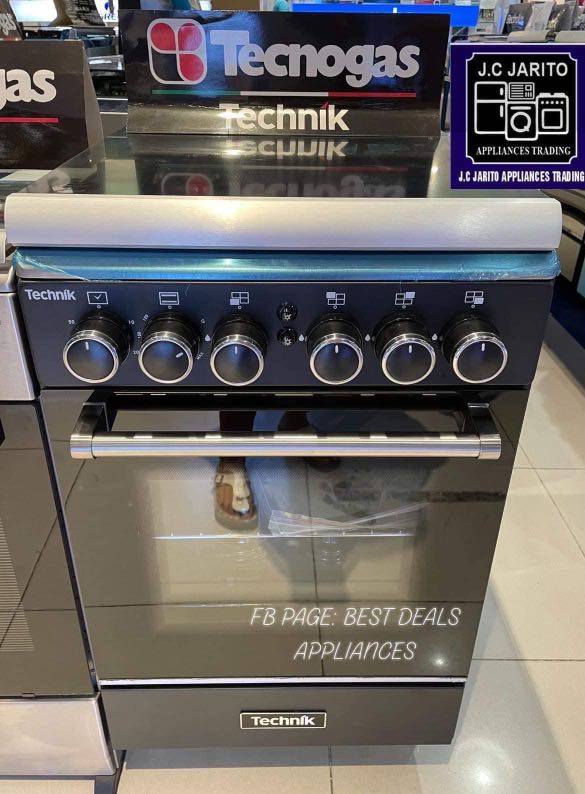 TECNOGAS 50cm MATTE BLACK 4 GAS BURNERS TFG5540CVmbc, TV & Home ...