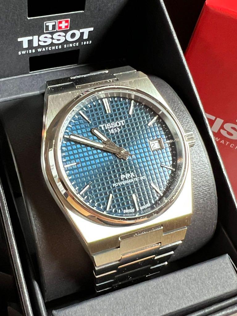 Tissot Green Blue dial PRX Powermatic 80 watch Brand new in box June ...