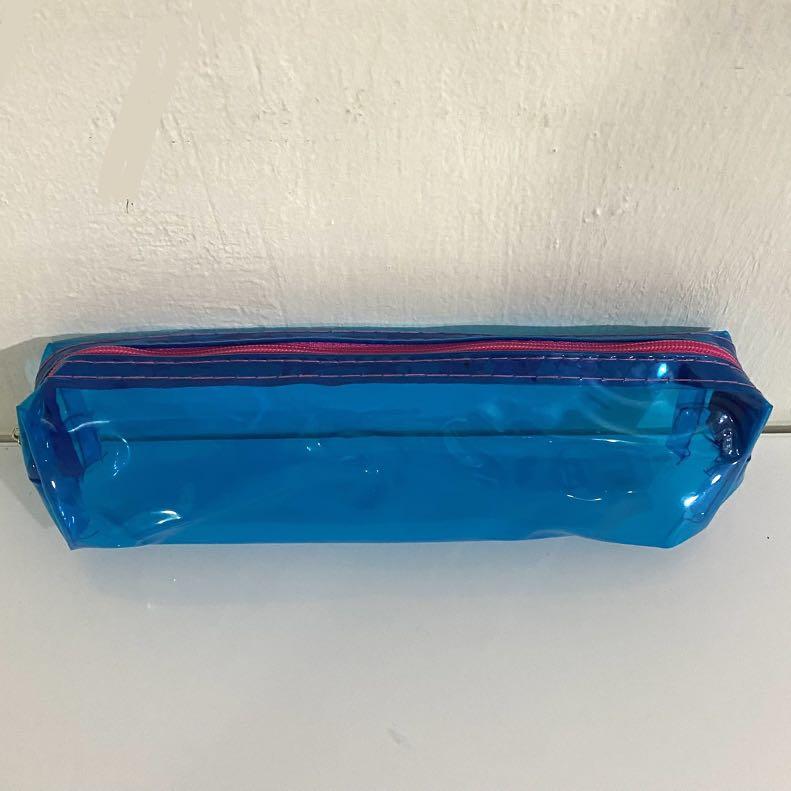 Transparent Blue Pencil Case, Women's Fashion, Bags & Wallets, Purses ...