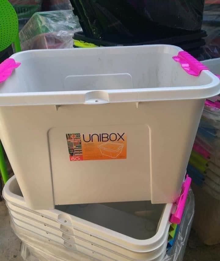 WHITE STORAGE BOX 80 LITERS, Furniture & Home Living, Home Improvement ...