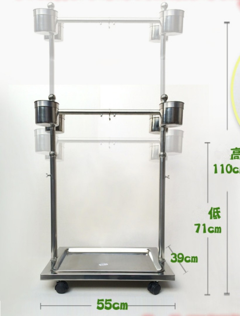 X-large 55x39x70cm stainless steel stand for bird. Parrot stand. brand ...
