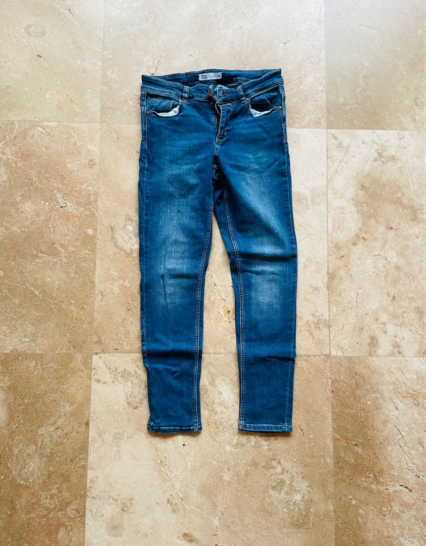 Zara Denim Pants, Two Button Lock, Women's Fashion, Bottoms, Jeans on ...