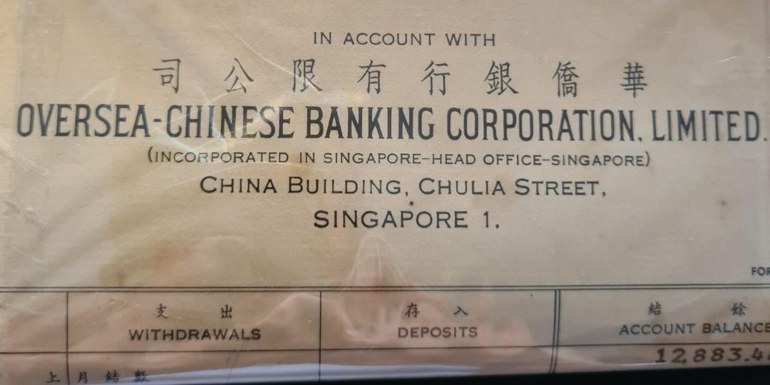 1960 OCBC bank statement with env with red meter franking Malaya 0010 ...