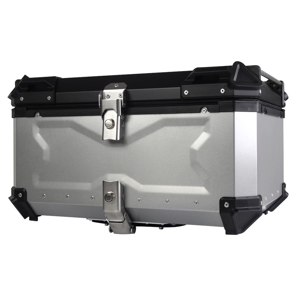 65L TOP BOX (SLIVER BOX AND COVER BLACK), Motorcycles, Motorcycle ...