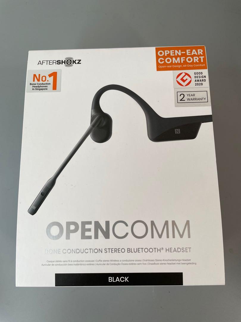 Aftershokz OpenComm Bone Conduction Bluetooth Headset, Audio ...