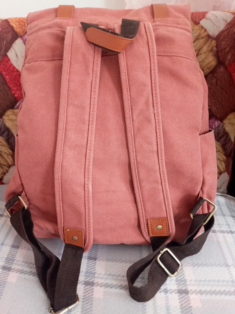 Backpack Salmon Pink, Women's Fashion, Bags & Wallets, Backpacks on ...