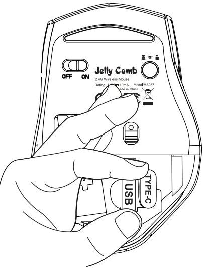 [BNIB] Jelly Comb (MS037) 2-in-1 Wireless Mouse, USB Dongle & USB Type ...