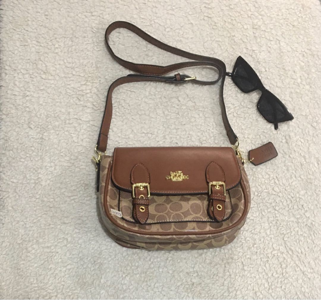 C brown printed pvc sling, Women's Fashion, Bags & Wallets, Cross-body ...