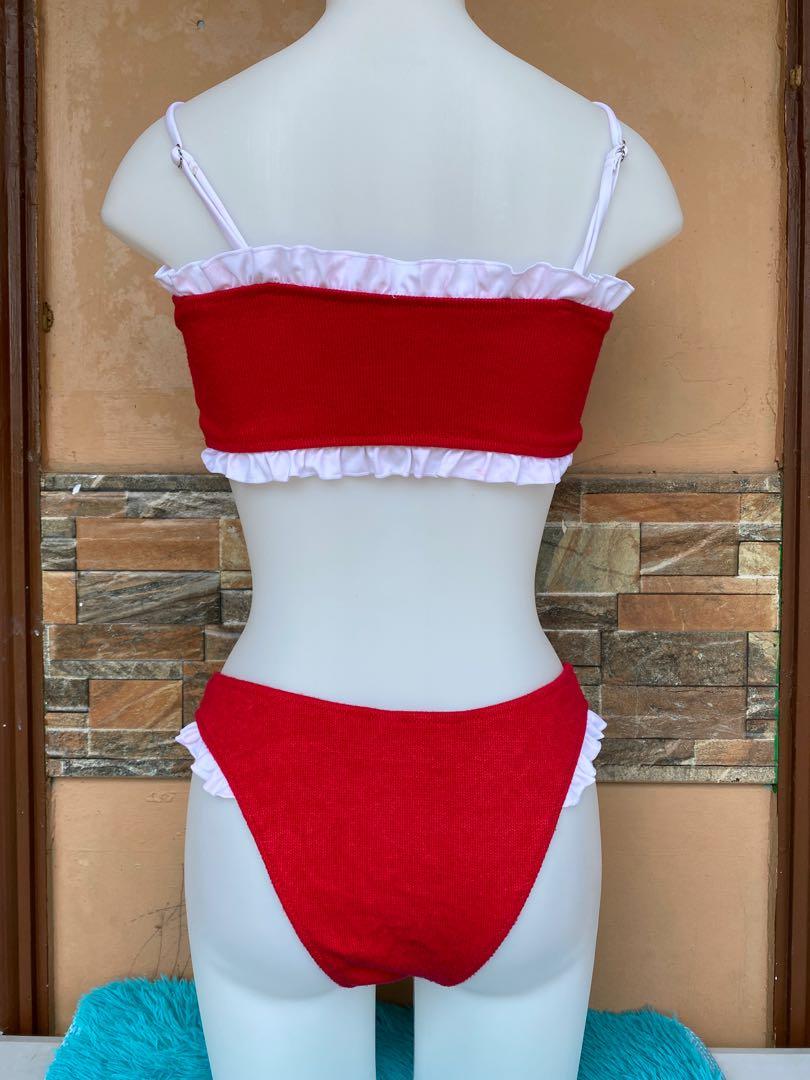 Cupshe Red Two Piece Swimsuit Womens Fashion Swimwear Bikinis And Swimsuits On Carousell