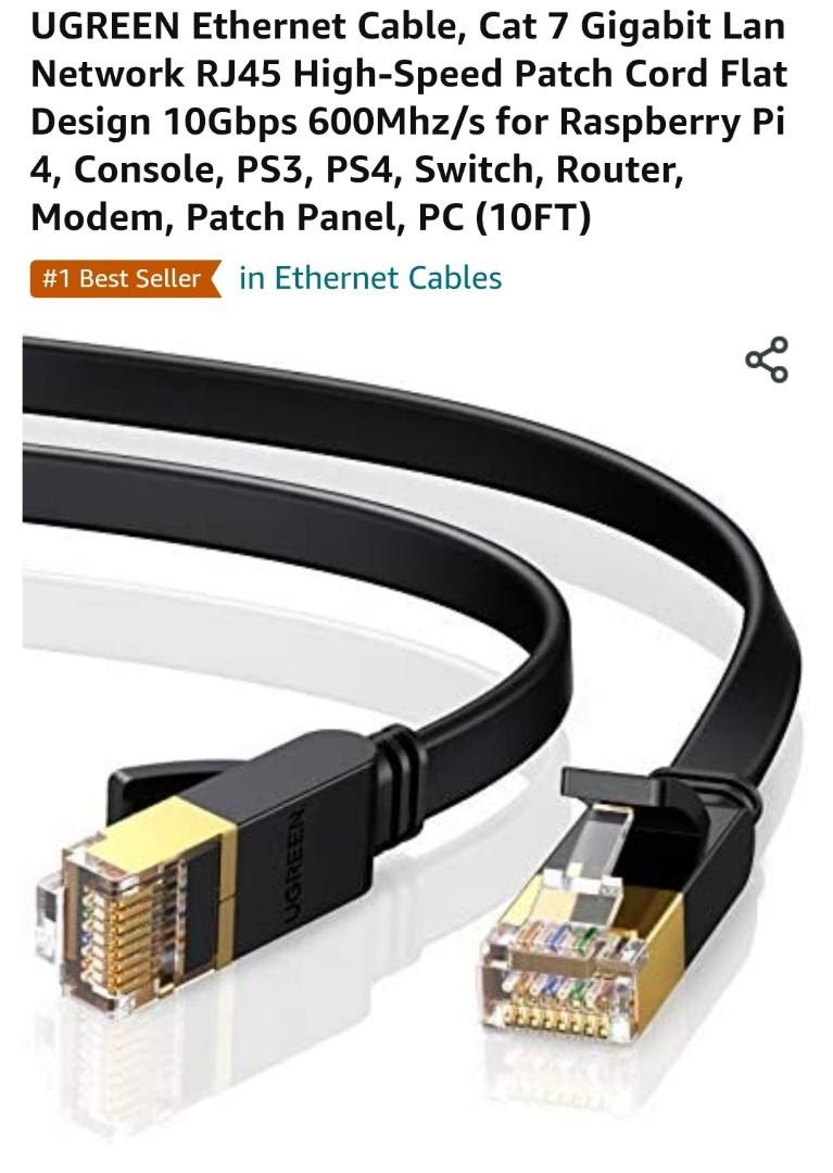 Ethernet cable flat Cat7, Computers & Tech, Parts & Accessories, Cables ...