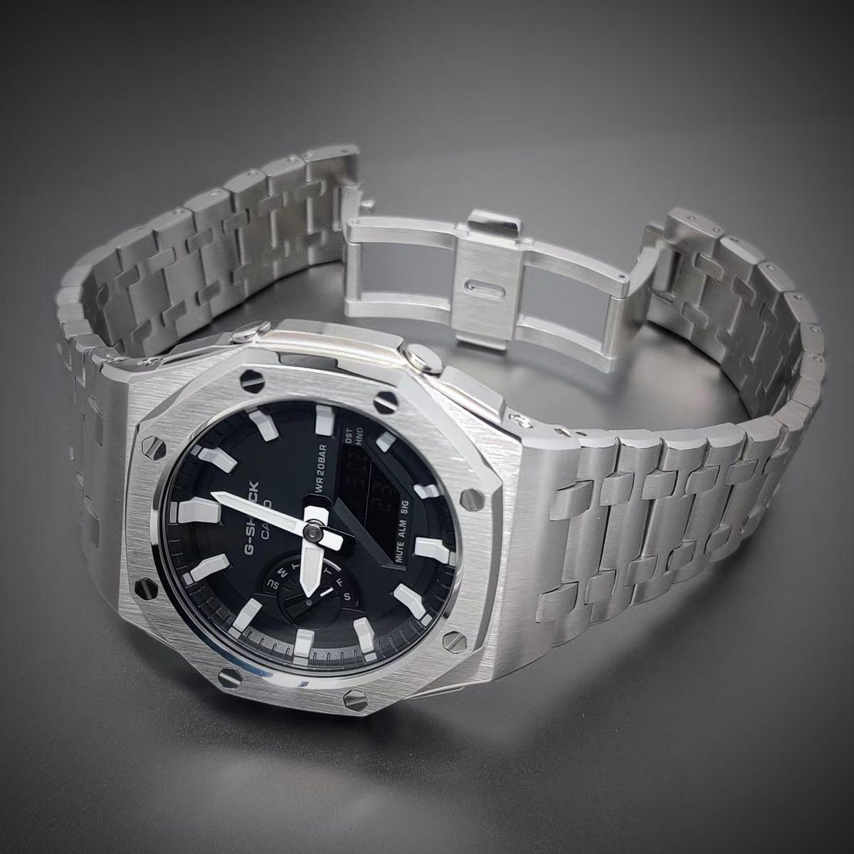 Full steel ROO V9 style mod Casio gshock gm2100 ga2100 ga2110 ga-2100 ...