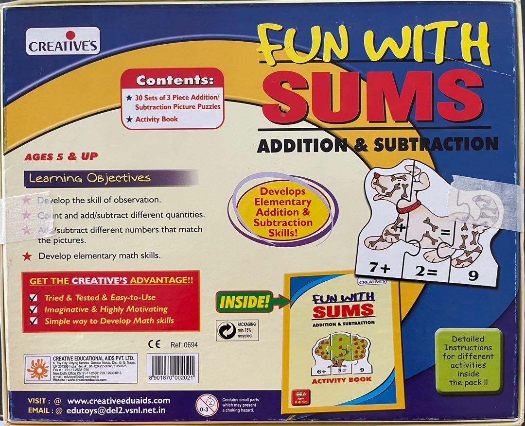 Fun with Sums - Addition and Subtraction, Hobbies & Toys, Toys & Games ...
