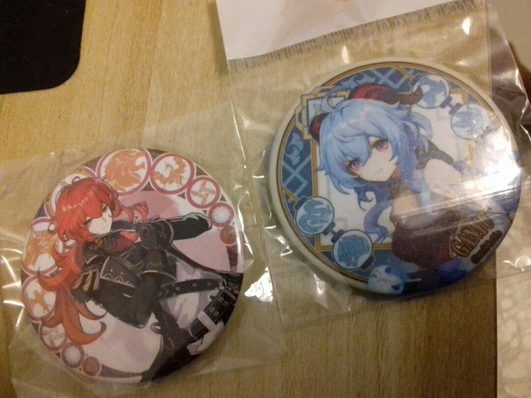 Genshin Impact badge Diluc Ganyu, Hobbies & Toys, Memorabilia & Collectibles, Fan Merchandise on ...