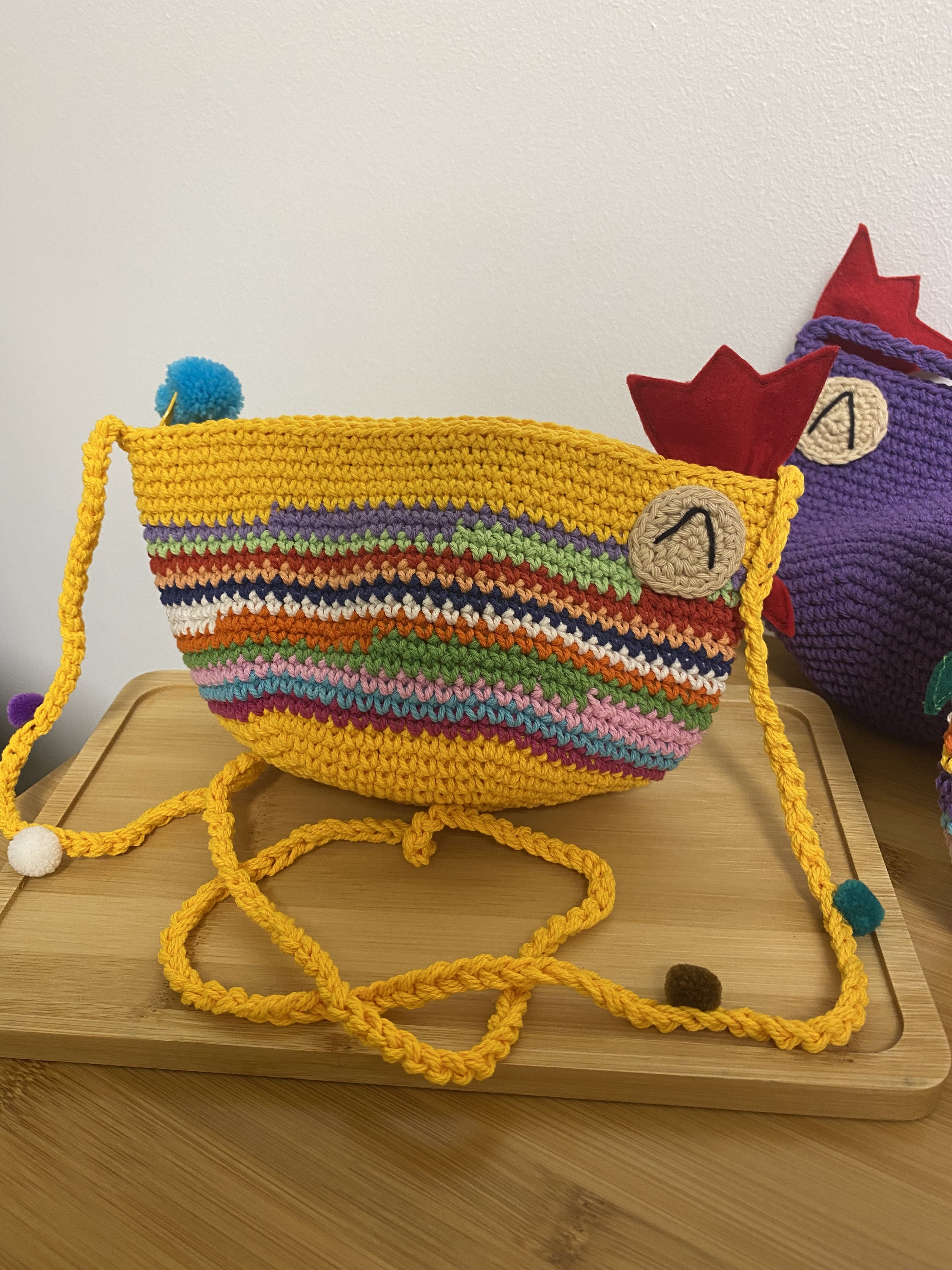 Handmade Crochet Chicken Sling Bags, Women's Fashion, Bags & Wallets ...