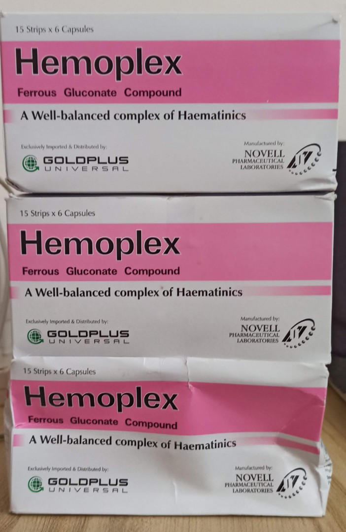 Hemoplex (Iron supplement) 41 strips X 6 capsules, Health & Nutrition ...