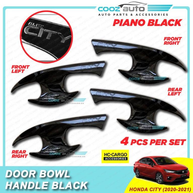 Honda City 2020 - 2021 Piano Black Door Handle Inner Bowl Inserts Cover ...