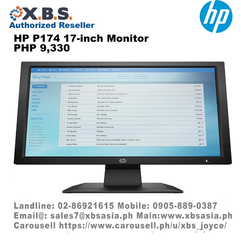 HP P174 17-inch Monitor, Computers & Tech, Office & Business Technology ...