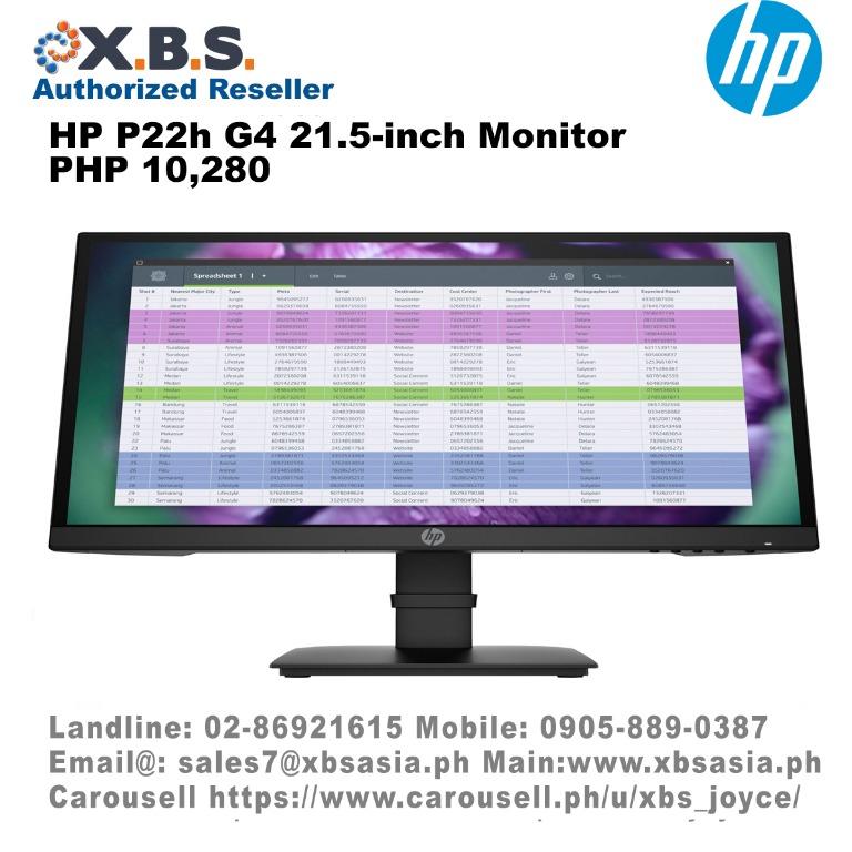 HP P22h G4 21.5-inch Monitor, Computers & Tech, Office & Business ...