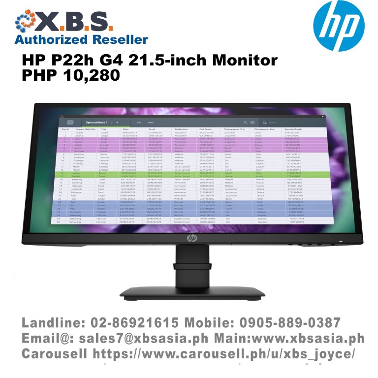 HP P22h G4 21.5-inch Monitor, Computers & Tech, Parts & Accessories ...