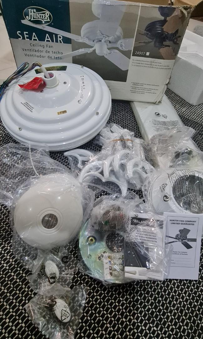 Hunter Ceiling fan * model sea air, Furniture & Home Living, Lighting ...