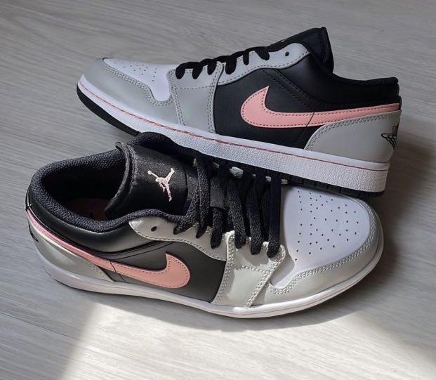 J1 Low Coral Light Smoke Grey, Men's Fashion, Footwear, Sneakers on ...