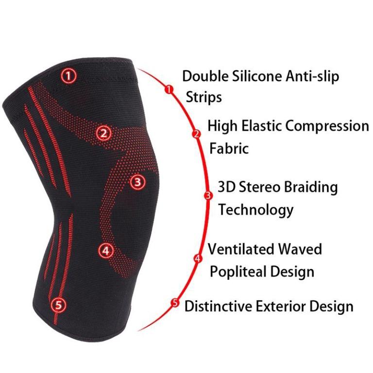 Knee Brace with Silicon Lining, Health & Nutrition, Braces, Support ...