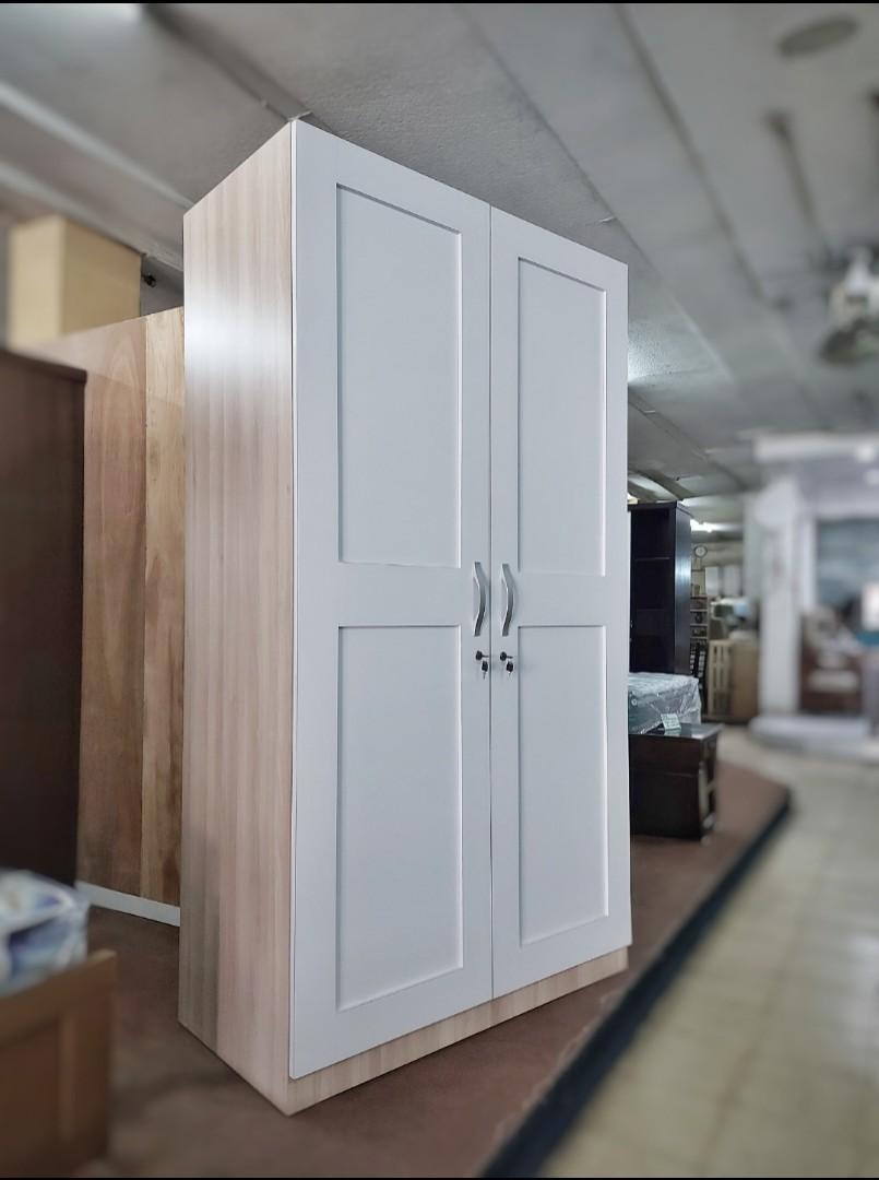 Lemari Pakaian 2 Pintu HPL - Lemari Baju Minimalis Modern Putih ...