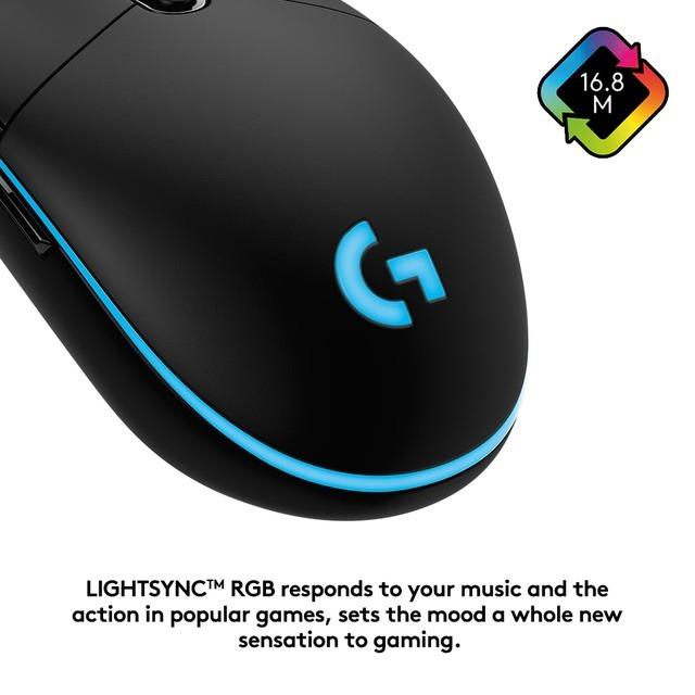 Logitech G Pro Hero Wired Lightsync RGB Gaming Mouse Hero 16K Sensor ...