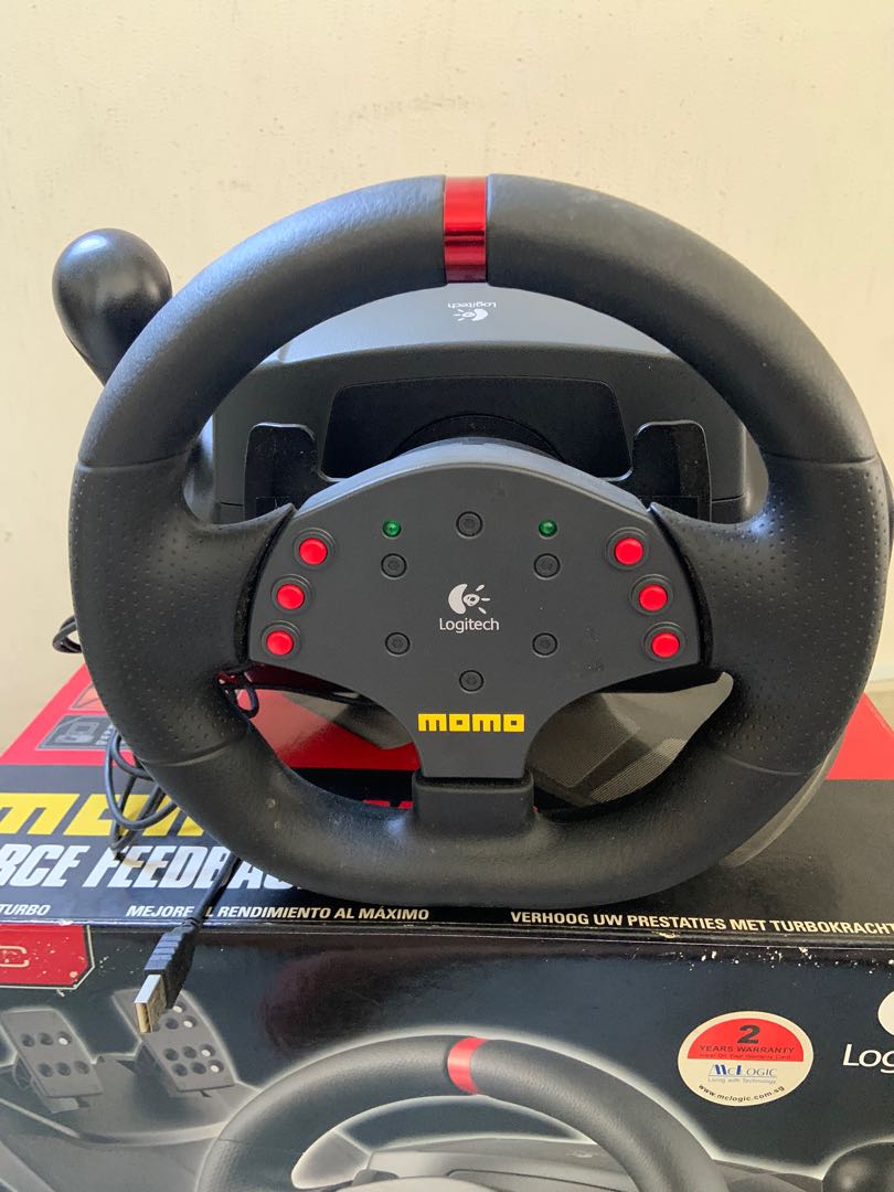 Logitech Momo Racing Force Feedback Wheel - PC, Video Gaming, Gaming ...
