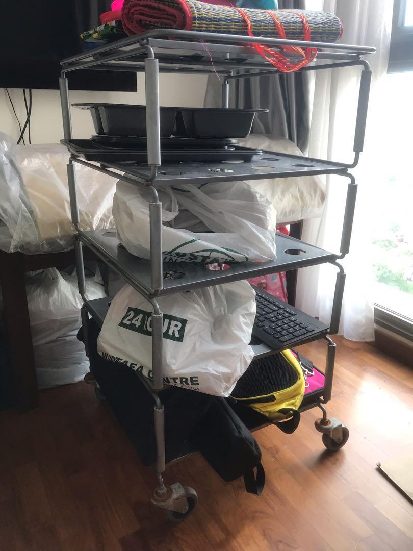 Multi level trolley with wheels, Furniture & Home Living, Furniture ...