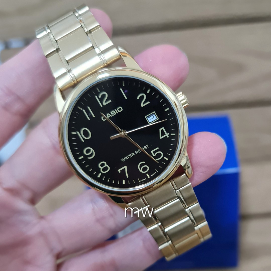 Original Casio Men's gold tone classic watch mtp-v002g-1b brand new ...