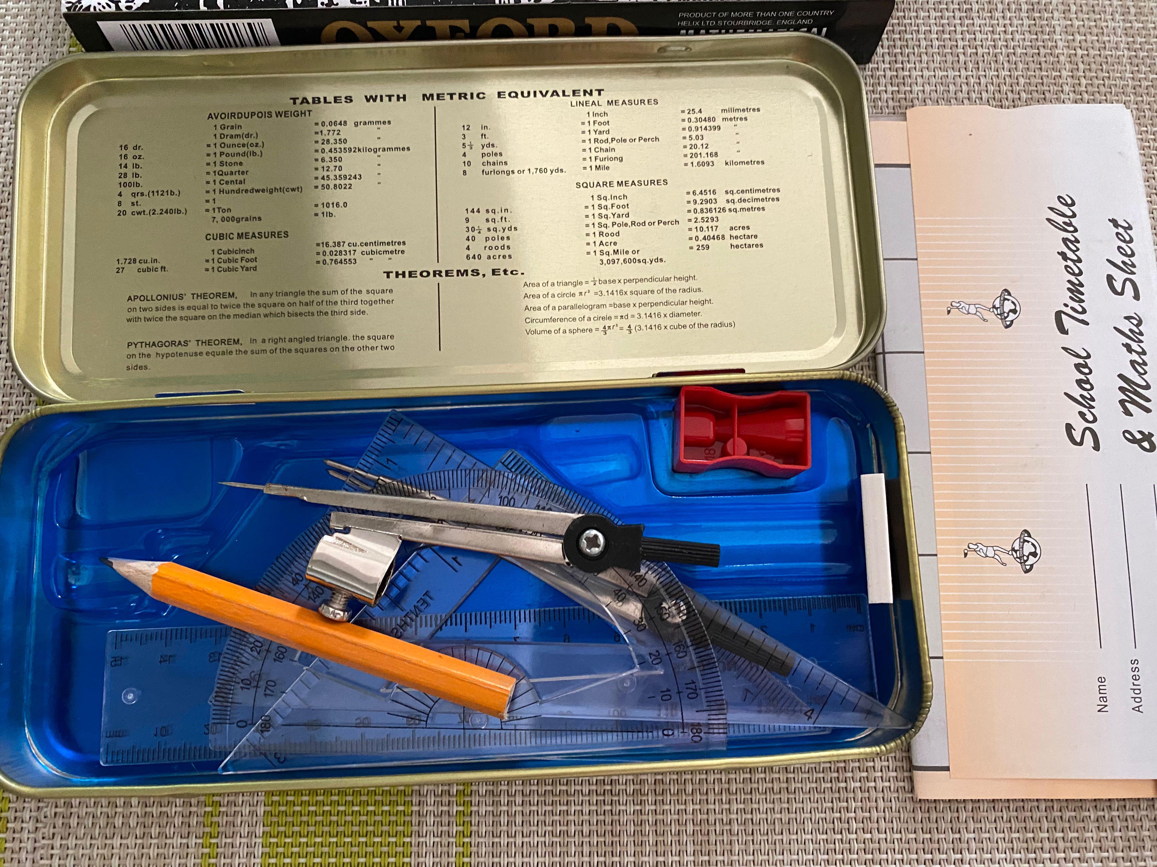 Oxford Set of Mathematical Instruments Set, Hobbies & Toys, Stationery ...