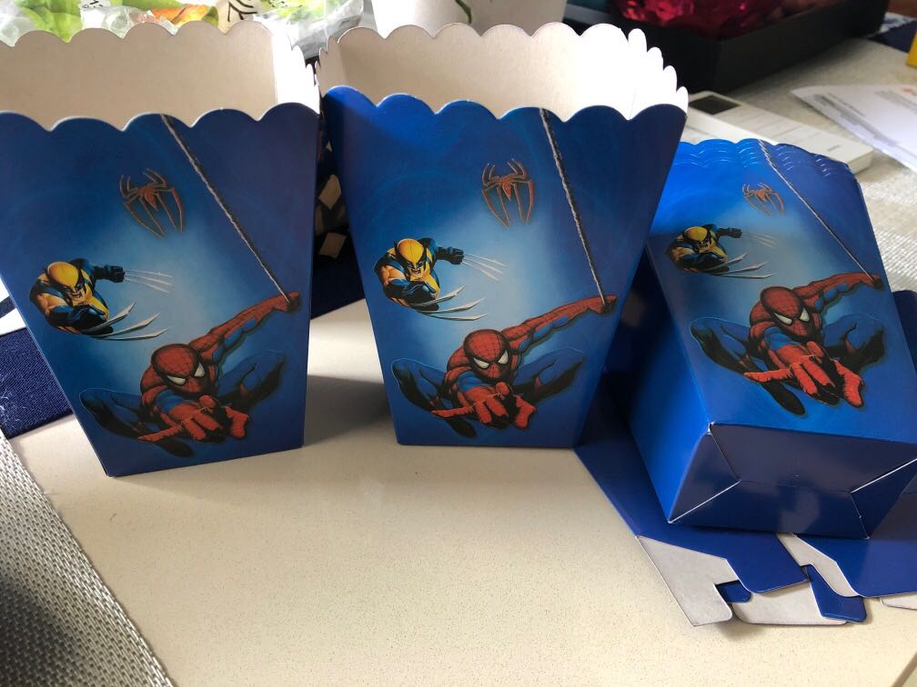 Popcorn boxes Spiderman Theme Party Decoration Kids, Hobbies & Toys ...
