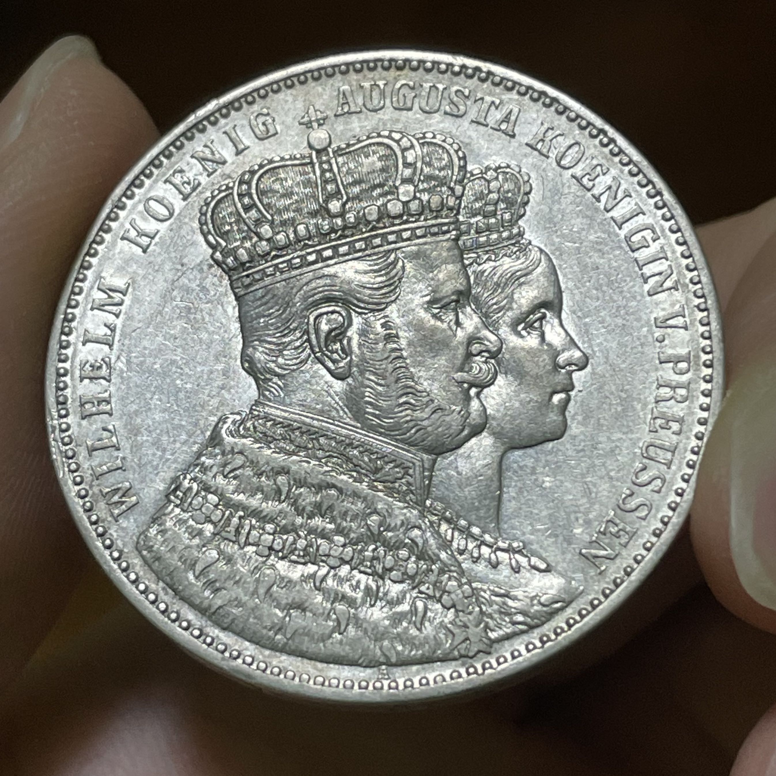 Prussia German States Silver 1861 One Commemorative Coronation Thaler ...