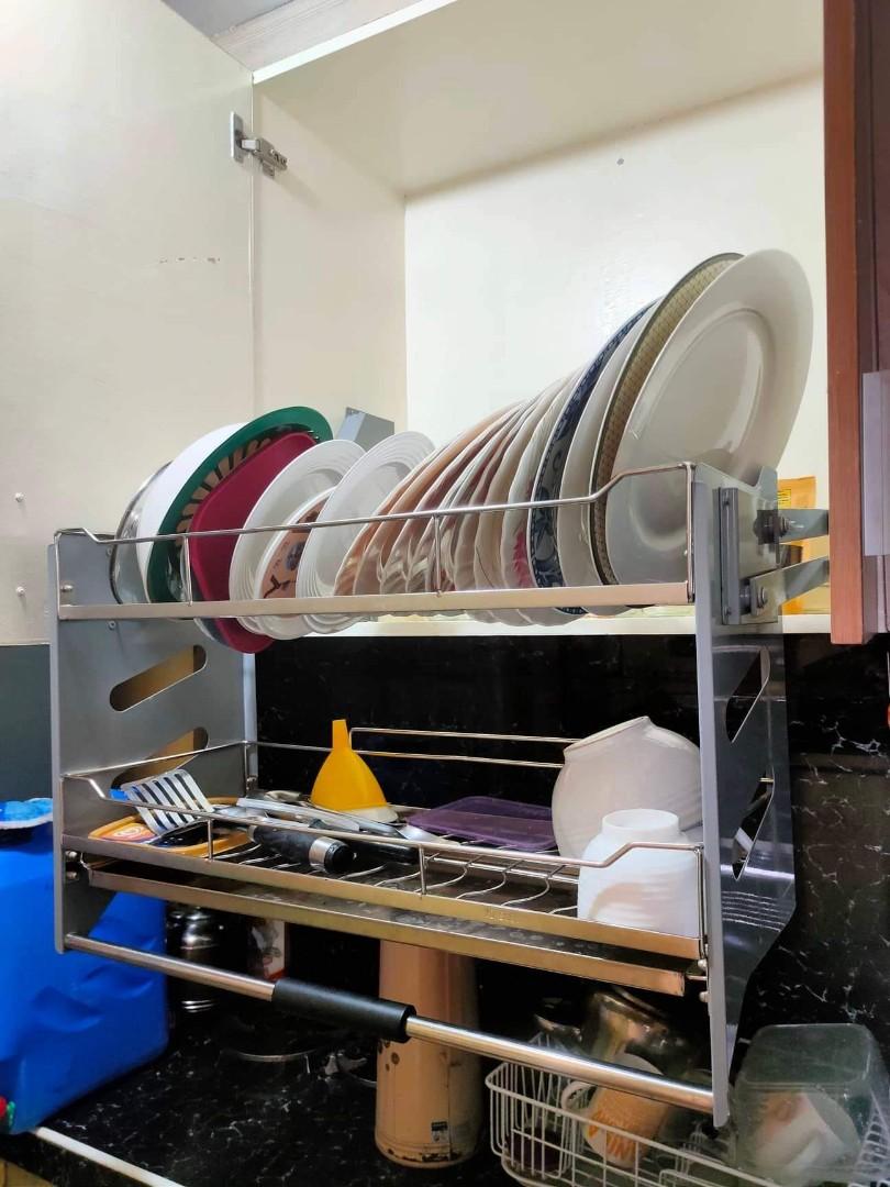 Pulldown Dish Rack, Furniture & Home Living, Home Improvement ...