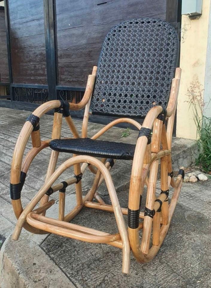 Rattan Rocking Chair with Synthetic Rattan Solihiya Weaving Synthetic ...