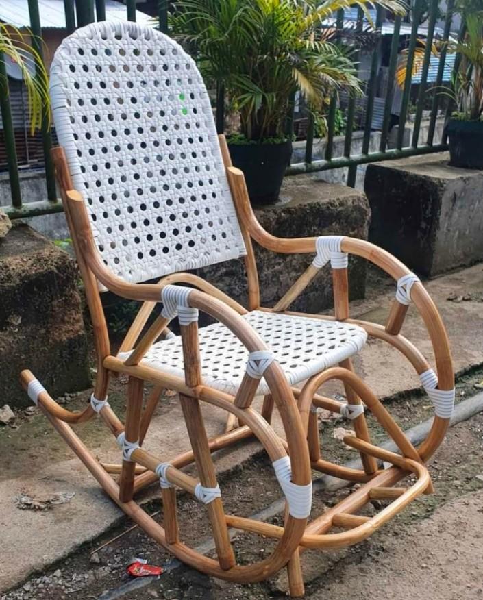 Rattan Rocking Chair with Synthetic Rattan Solihiya Weaving Synthetic ...