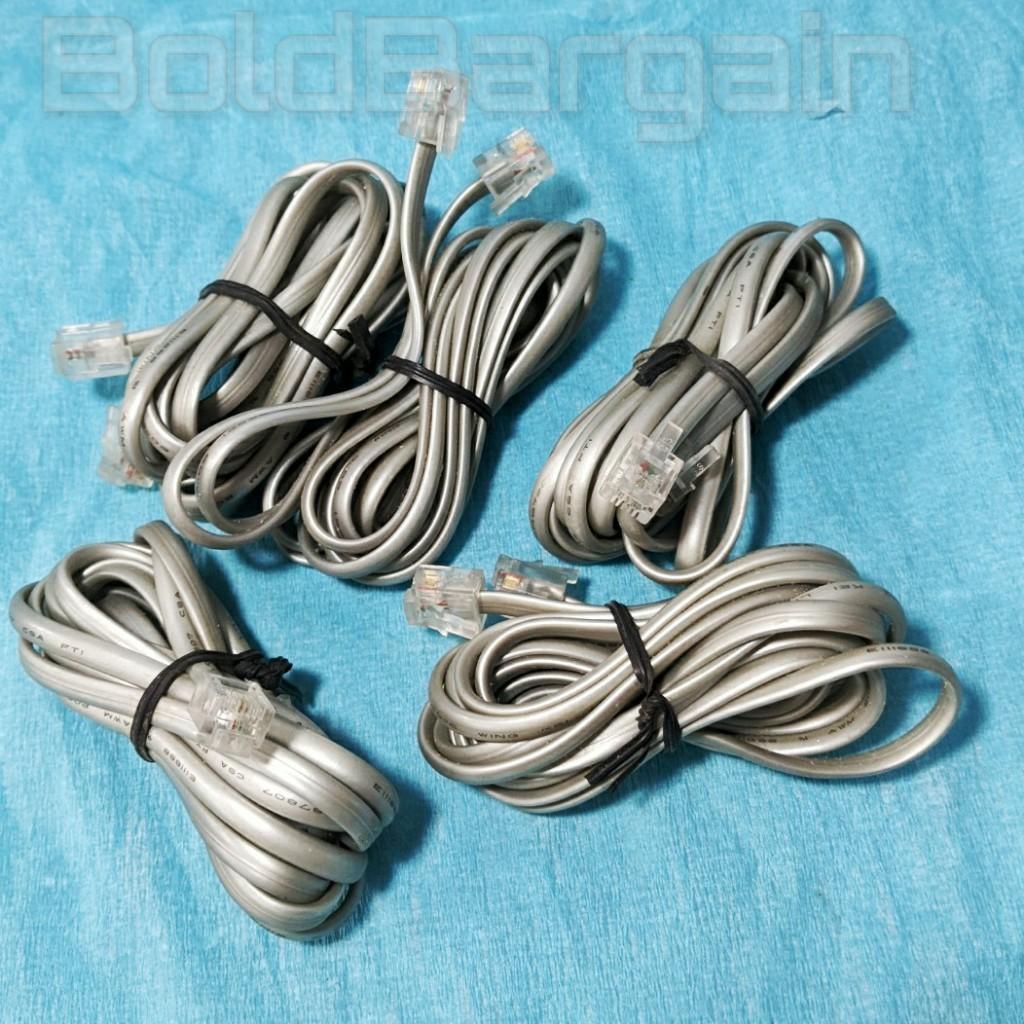 RJ11 Cable for Land Line Phone PSTN Telephone Cordless DECT Phone ...