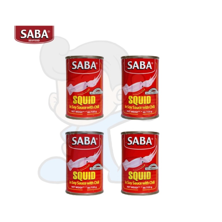 Saba Squid Soy Sauce with Chili (4 x 155g), Food & Drinks, Packaged ...