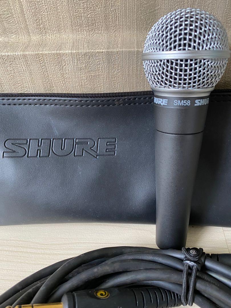 Shure microphone SM58 and gold plated cable, Hobbies & Toys, Music ...